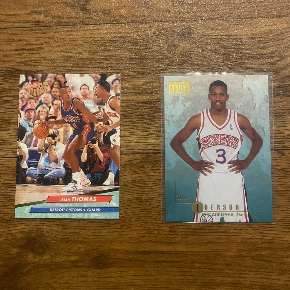 Vtg Allen Iverson & Isiah Thomas Sport Cards - Gem